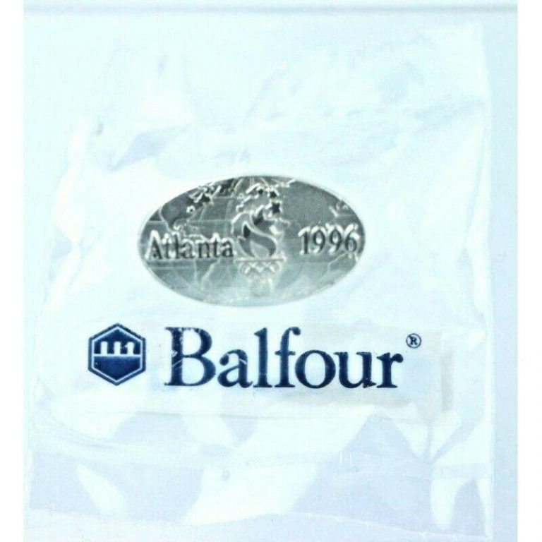 1996 Atlanta Olympics Balfour Oval 100th Olympics Globe Lapel Pin - Fazoom